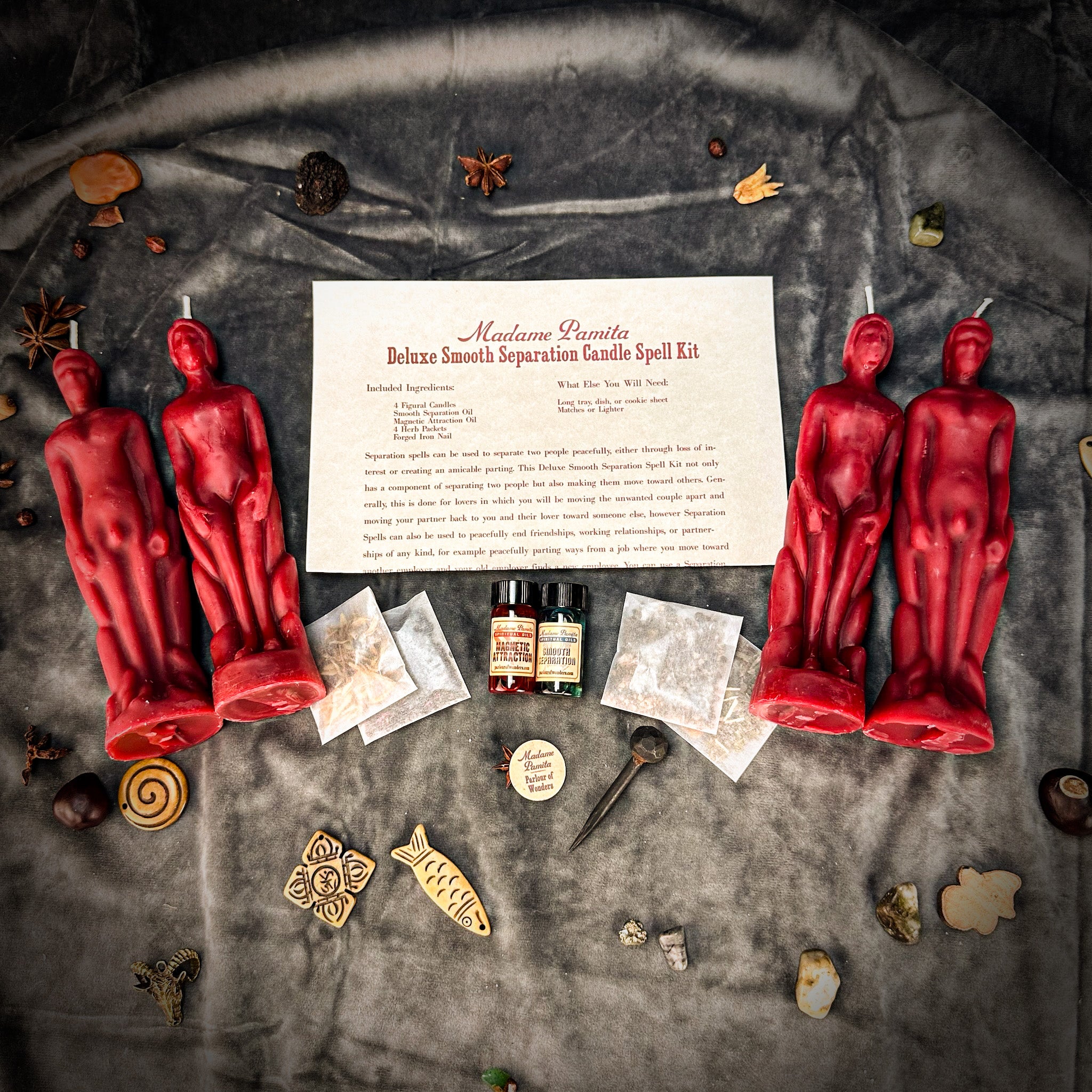 Deluxe Smooth Separation Candle Spell Kit - Human/Male - Parlour of Wonders