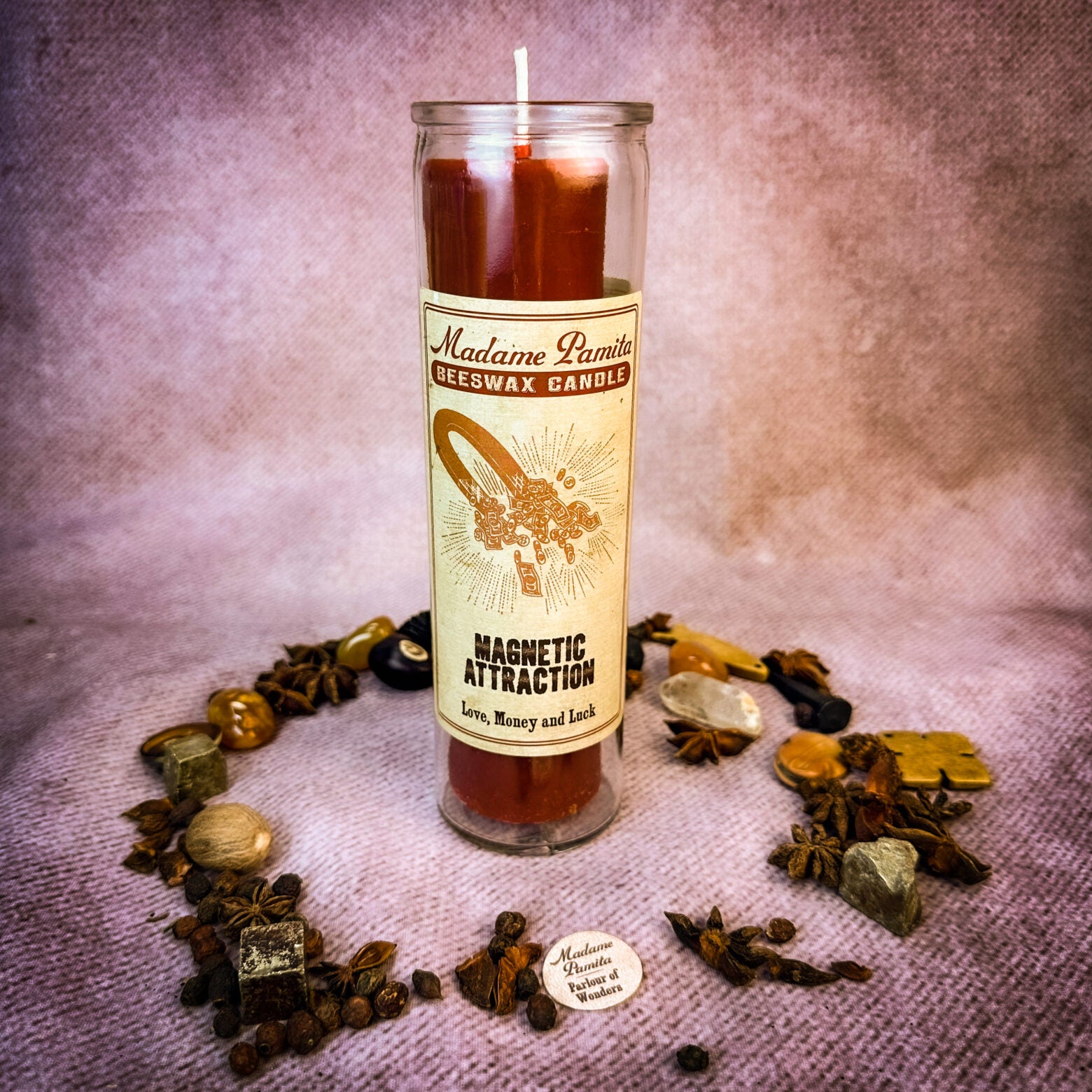 Madame Pamita Magnetic Attraction Beeswax Vigil Candle - Parlour of Wonders