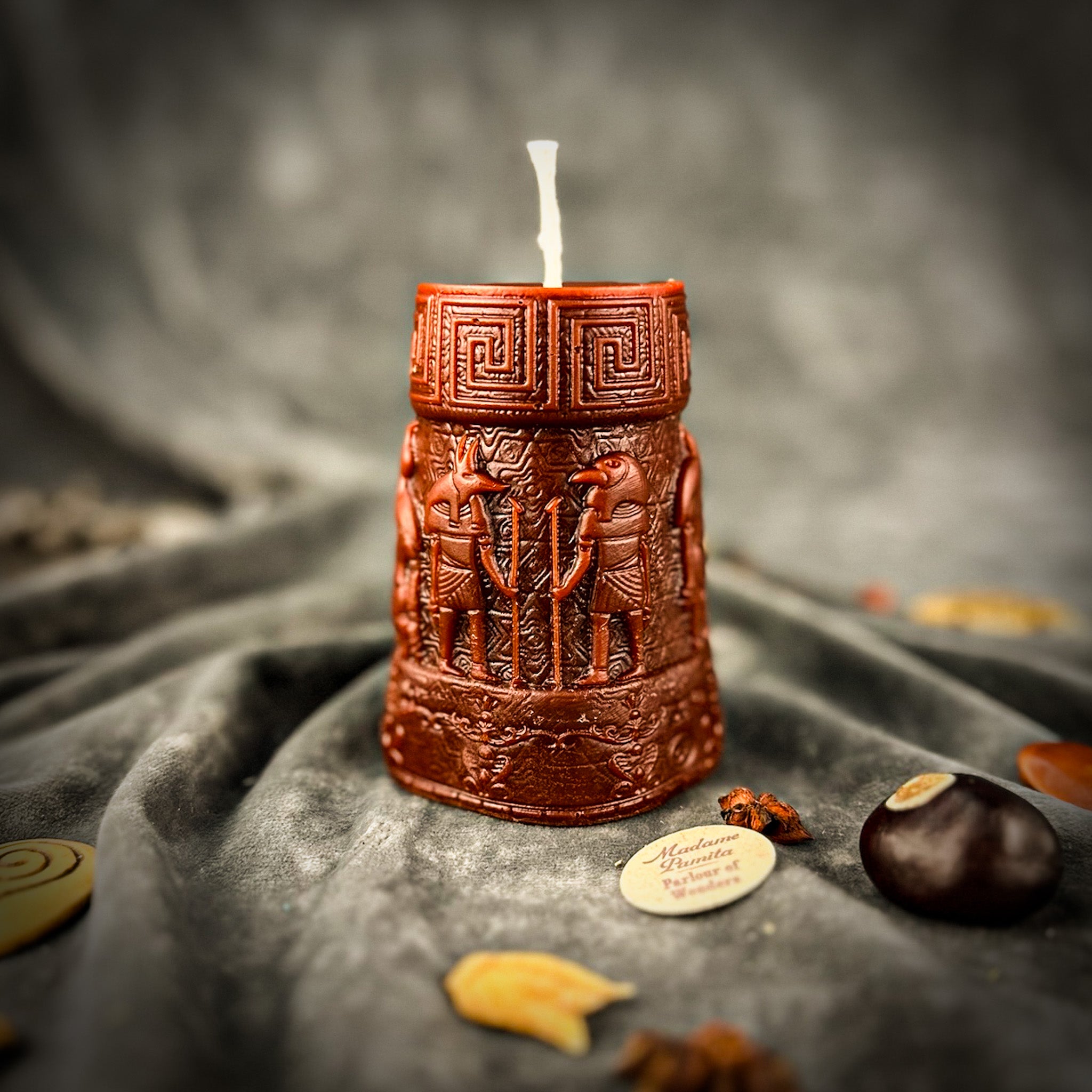 Beeswax Anubis and Horus Egyptian Pillar Spell Candle - Parlour of Wonders