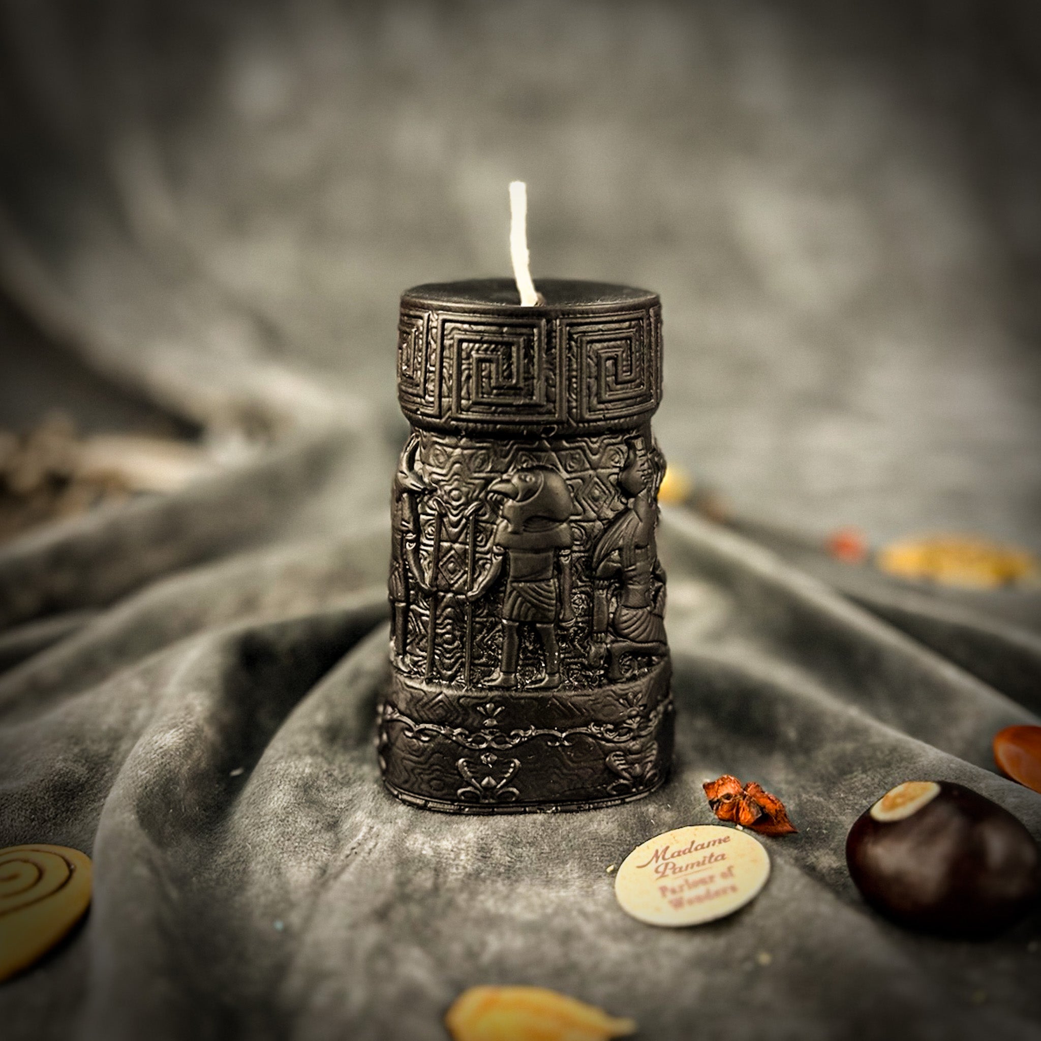 Beeswax Anubis and Horus Egyptian Pillar Spell Candle - Parlour of Wonders