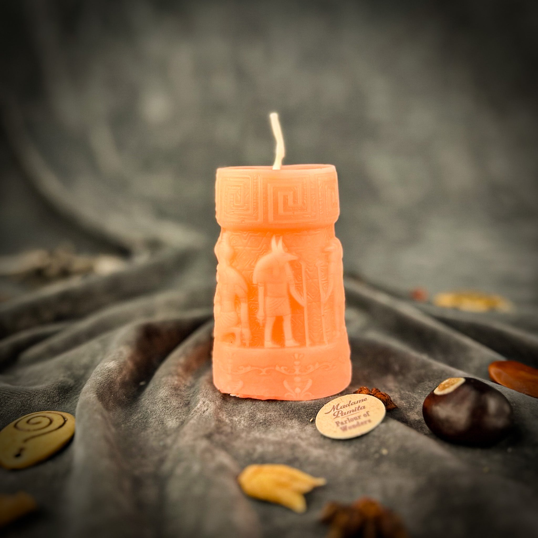 Beeswax Anubis and Horus Egyptian Pillar Spell Candle - Parlour of Wonders